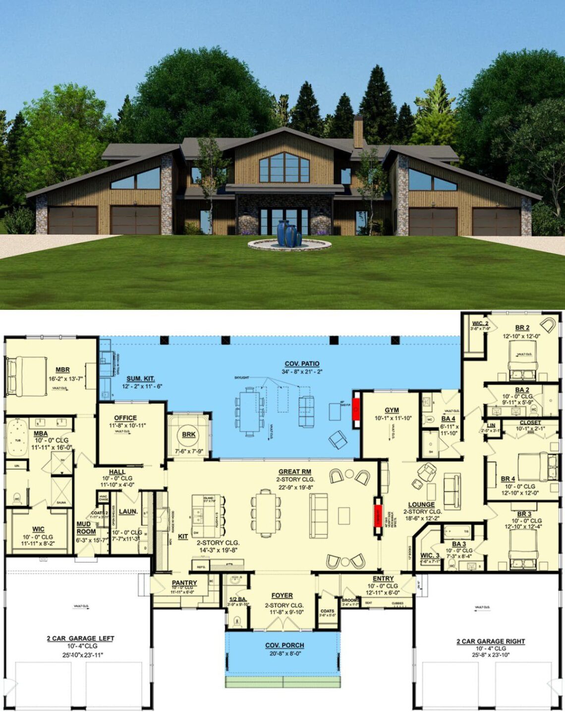 Symmetrical Modern Masterpiece – ~3,642 Sq Ft with Twin Wings ...