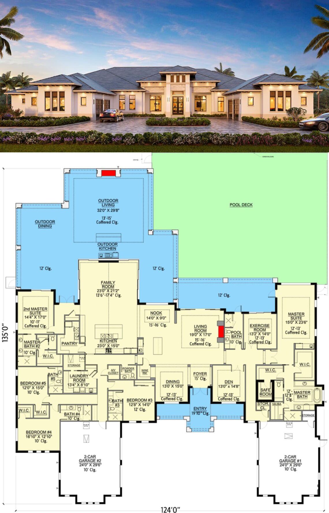 Luxury Mediterranean One-Level – ~6,240 Sq Ft with Indoor-Outdoor Flow ...