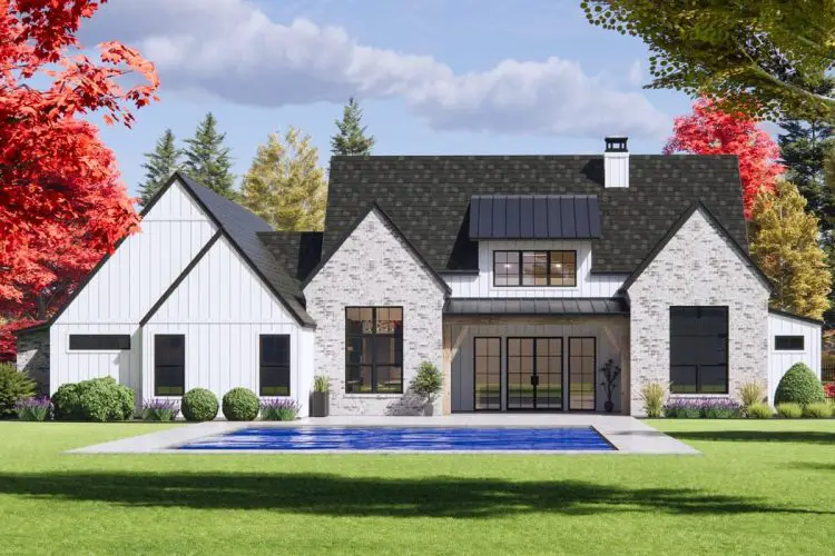 Modern Farmhouse Plan Under 2900 sq ft with Bonus Room Above – ~2,877 ...