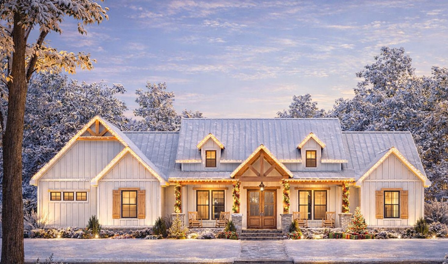 4-Bed Modern Farmhouse Plan with Vaulted Master Bedroom – 2,343 Sq Ft ...