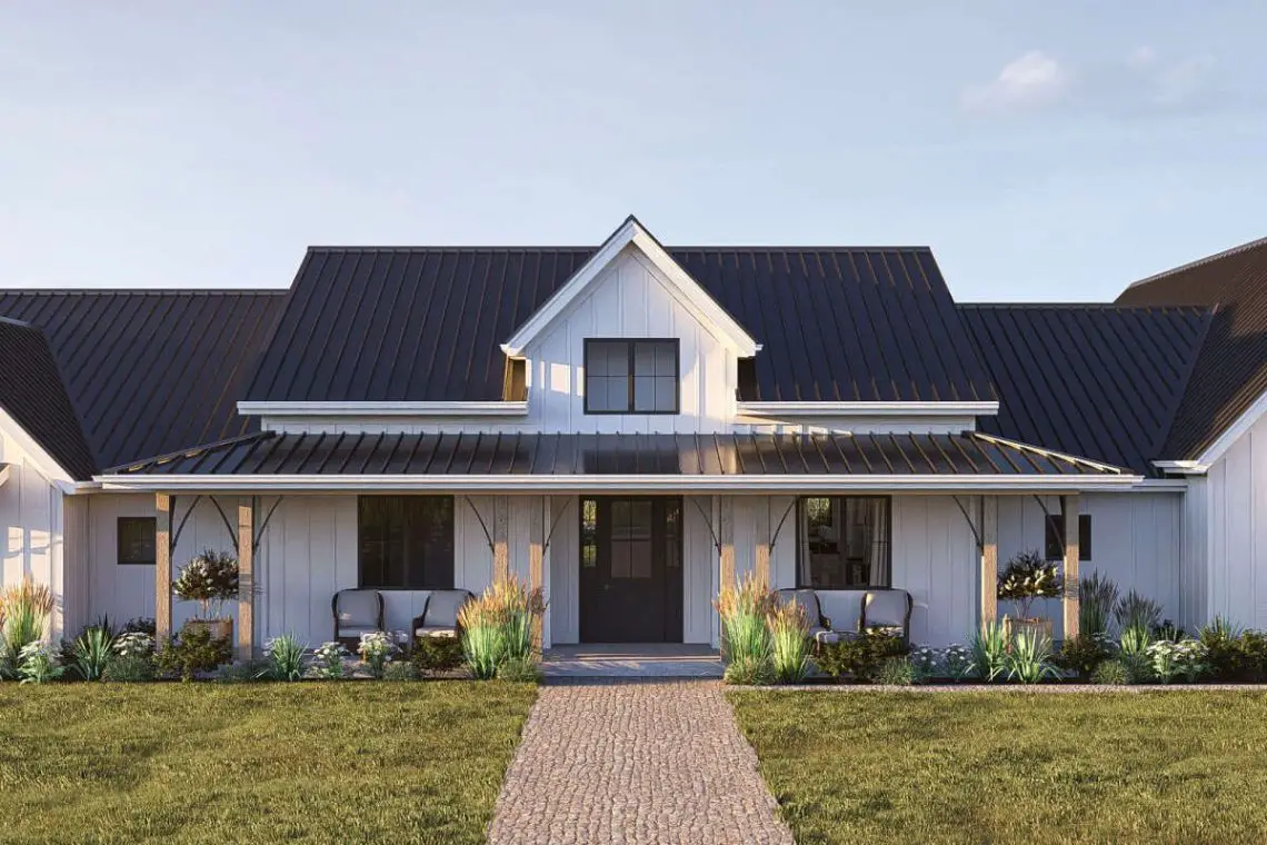 Modern Farmhouse Plan – 3,680 Sq Ft | 4 Beds & 3.5 Baths | 4-Car Garage ...