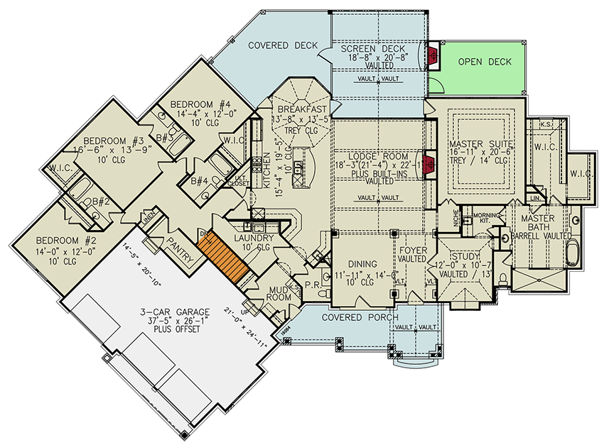 Craftsman House Plan with Lower Level Expansion – ~3,773 Sq Ft | 4-7 ...