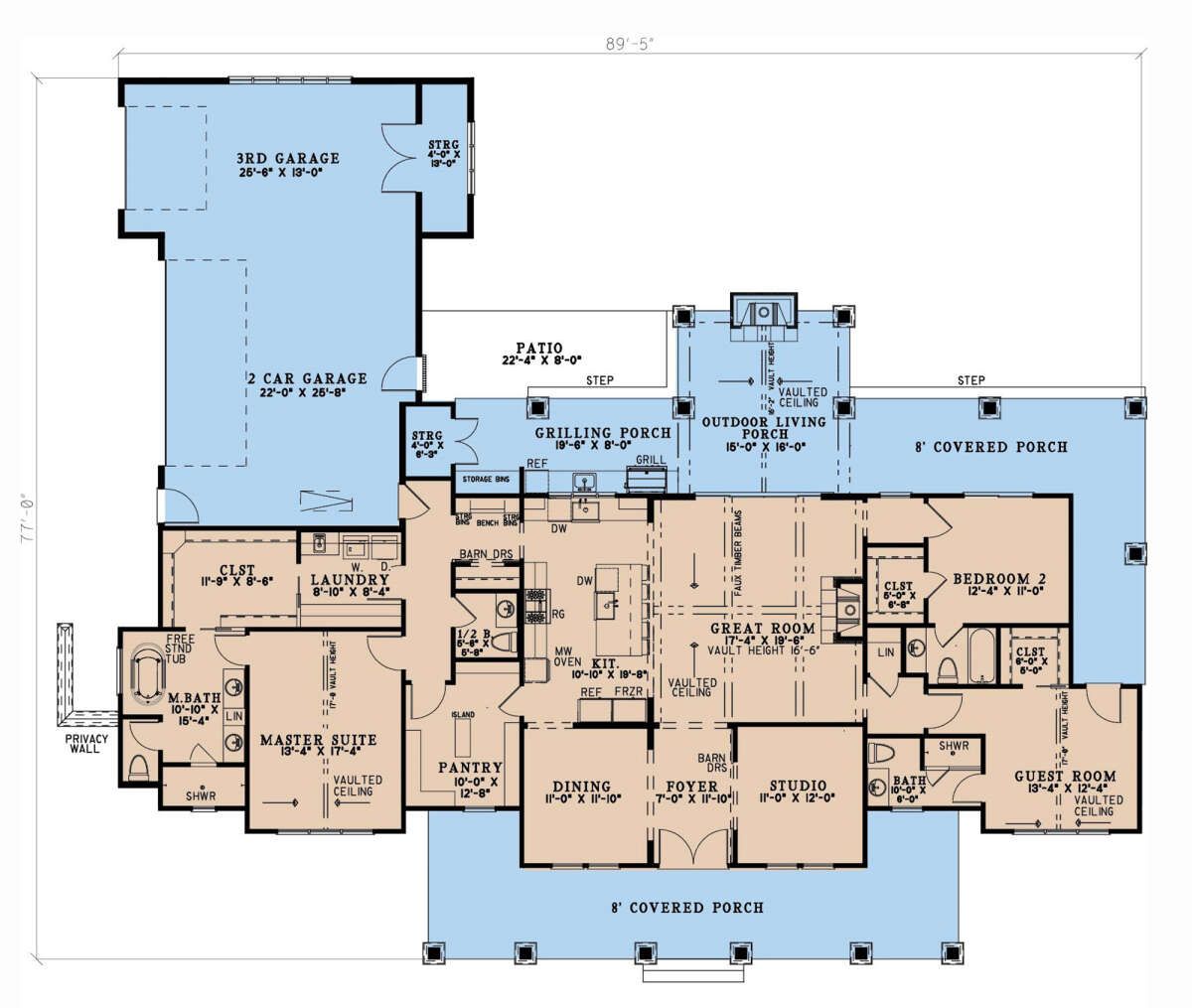 Modern Farmhouse Plan – 2,481 Sq Ft | 3 Beds & 3.5 Baths | 3-Car Garage ...