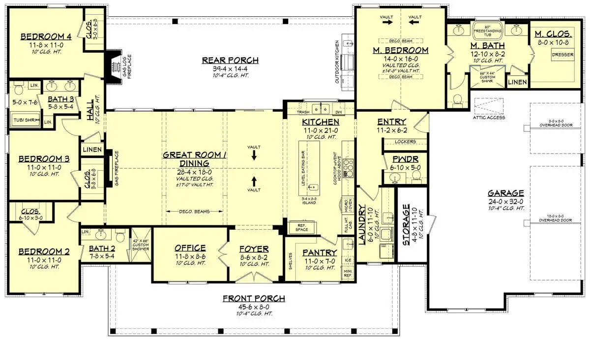 2500 Sq Ft Modern Farmhouse with 4 Bedrooms, 3.5 Baths & 3-Car Garage ...