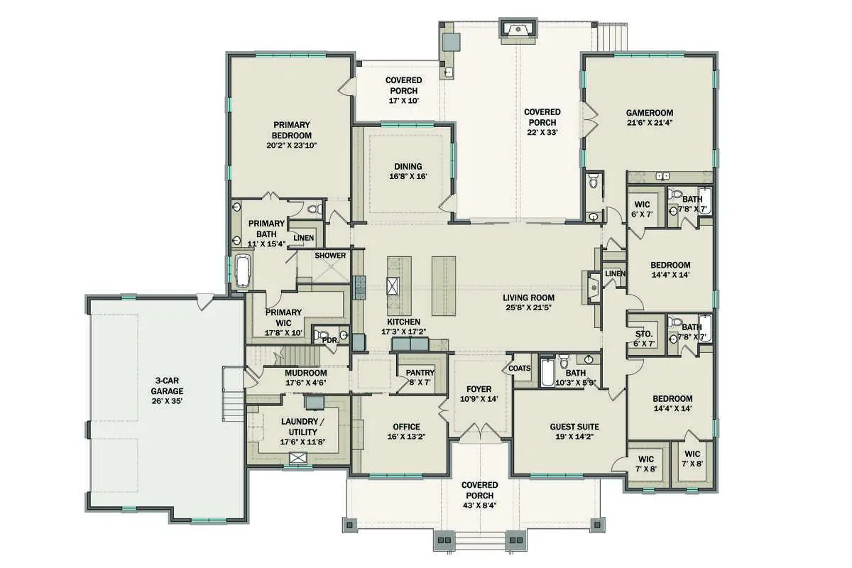 Craftsman Plan #3571-00037 – 5,092 Sq Ft | 4–5 Beds & 6 Baths – House ...