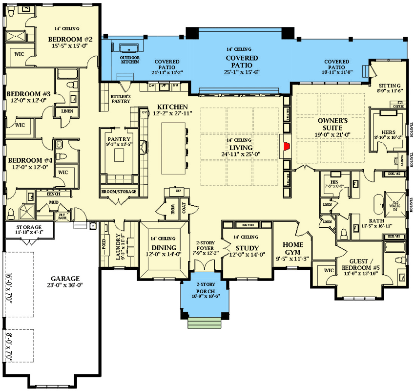 Transitional House Plan – 5,038 Sq Ft | 5 Beds & 5.5 Baths – House ...